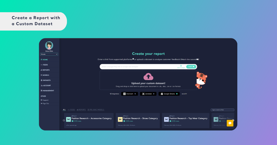 Create a Report by Uploading a Custom Dataset - Kimola Support